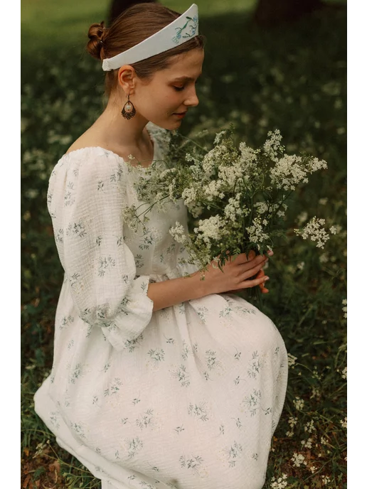 Платье летнее муслиновое миди свободного кроя Cher-Neva